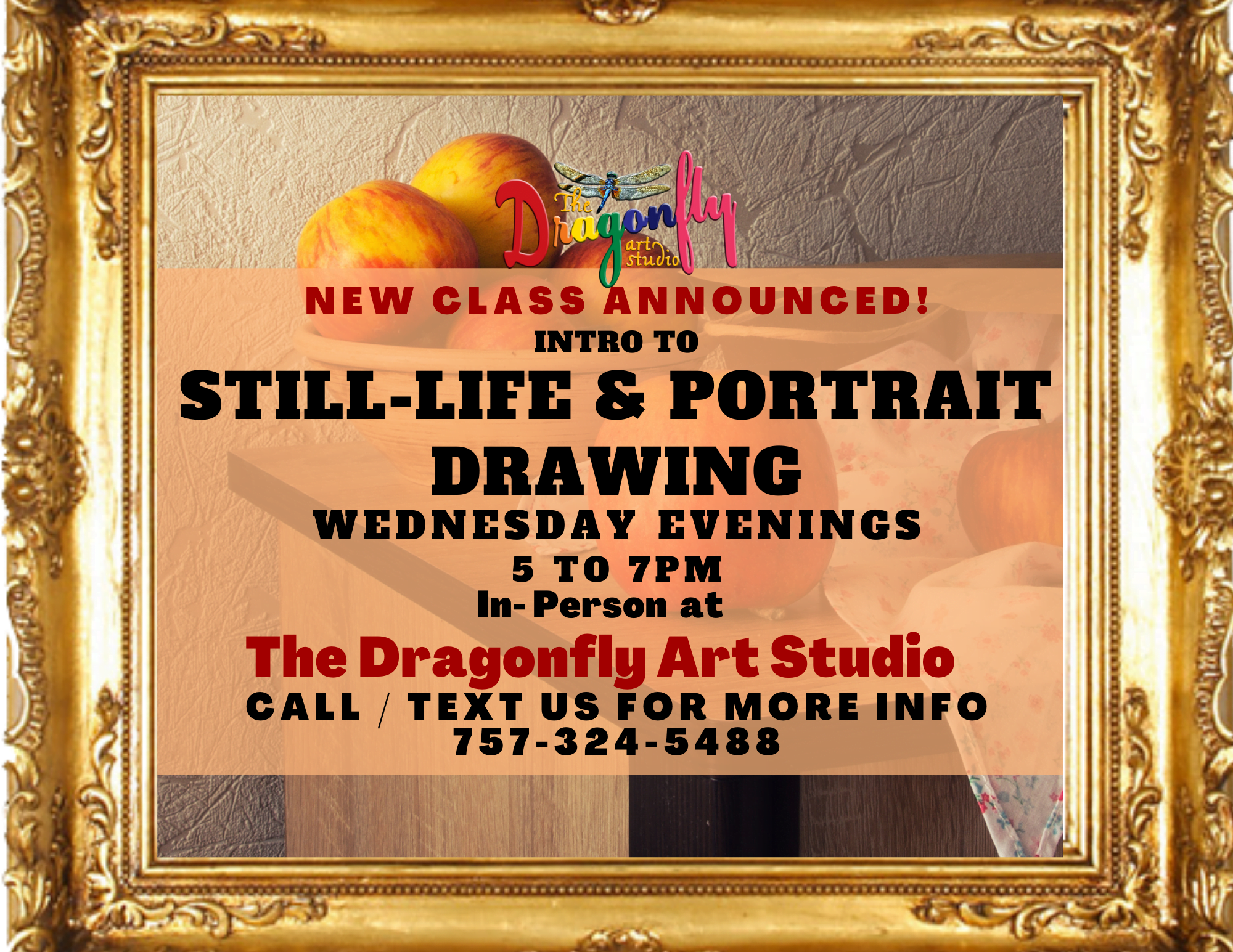 INTRO TO DRAWING – STILL-LIFE & PORTRAITS – The Dragonfly Art Studio